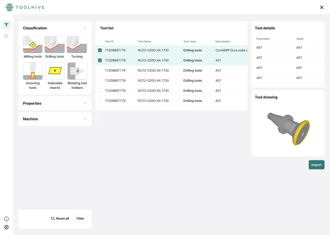 Cloud-based tool management software for machine shops